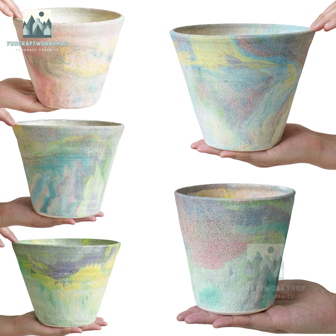 Cosmic Bloom Planter,handmade Ceramic Plant Pot,cute Pastel Flowerpot ...