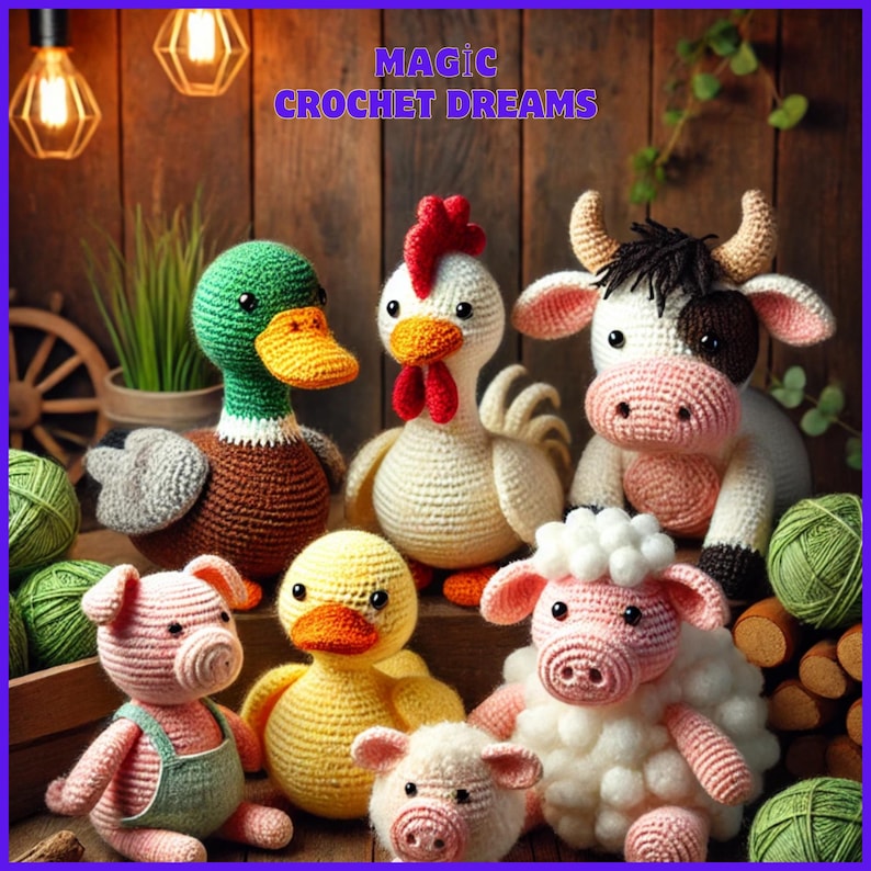 Farm Crochet Pattern | Unique Farm Animal Crochet Pattern | No-sew ...