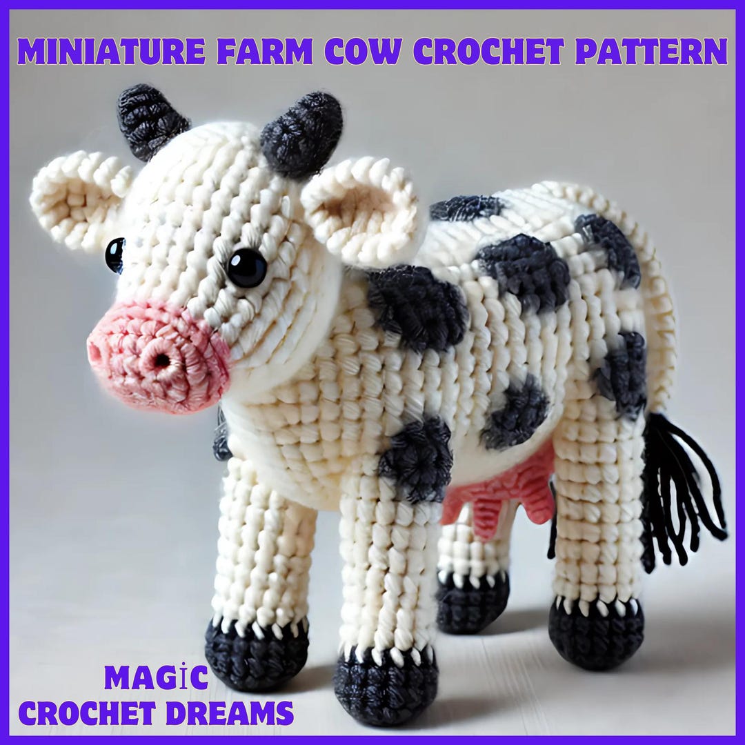 Adorable Crochet Mini Cow Toy - Perfect Farm Animal Decor or Gift ...