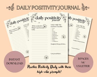 Positivity Journal Printable Daily Positivitygoodnote - Etsy