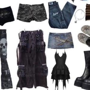 Goth Style Bundle Box, Dark Aesthetic Clothing, Gothic Tops & Pants ...