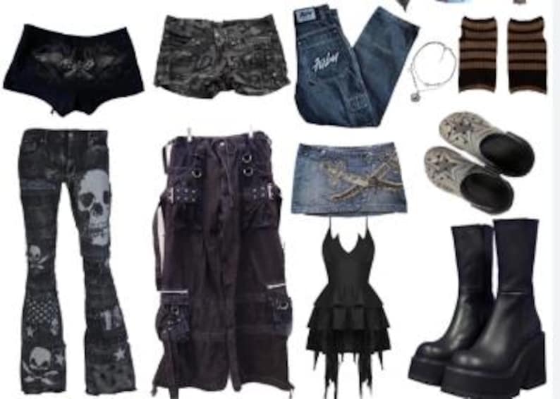 Goth Style Bundle Box, Dark Aesthetic Clothing, Gothic Tops & Pants ...