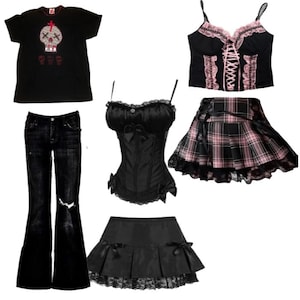 Goth Style Bundle Box, Dark Aesthetic Clothing, Gothic Tops & Pants ...