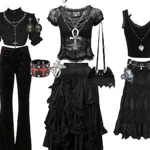 Goth Style Bundle Box, Dark Aesthetic Clothing, Gothic Tops & Pants ...