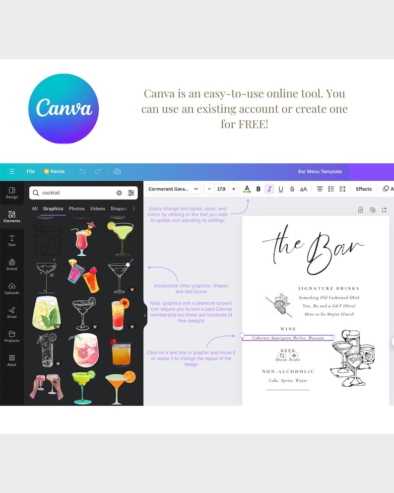 DTMF Bad Bunny Puerto Rico Inspired Bar Menu Sign Template, Bridal ...