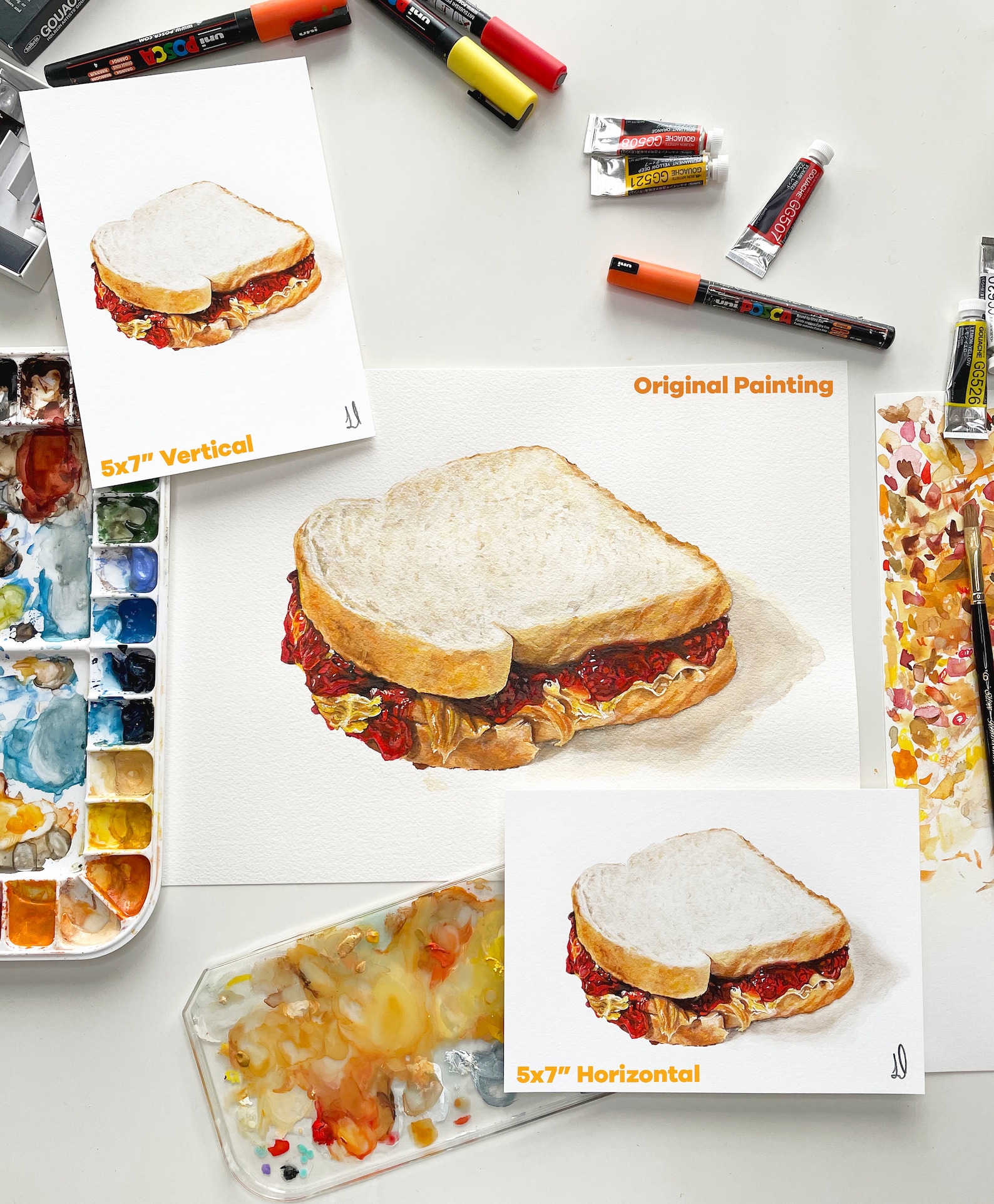 Peanut Butter Jelly Time Art Print Original Watercolor | Etsy