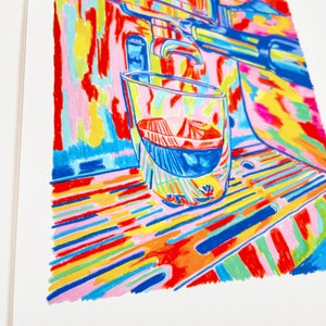 Trippy Coffee Art Print Original Rainbow Psychedelic Drawing - Etsy