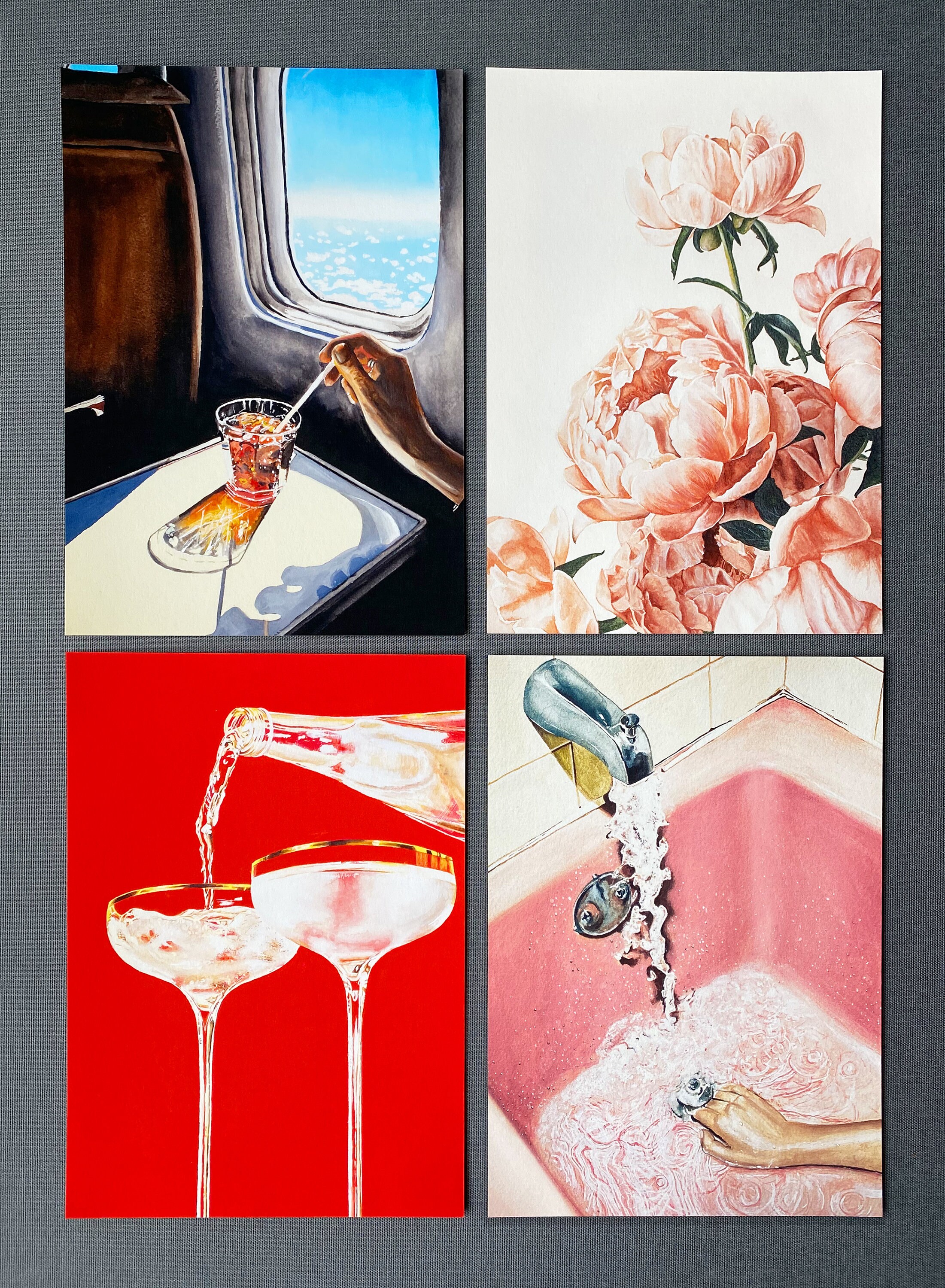 Vintage Pink Bathroom Art Print Retro Watercolor Femme | Etsy