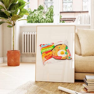 Noodles Art Print | Food Illustration of Indonesian Mi Goreng | Aussie ...