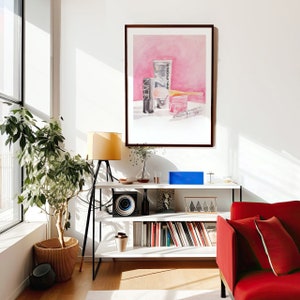 Makeup Vanity Still Life Art Print Pink Feminine Watercolor - Etsy