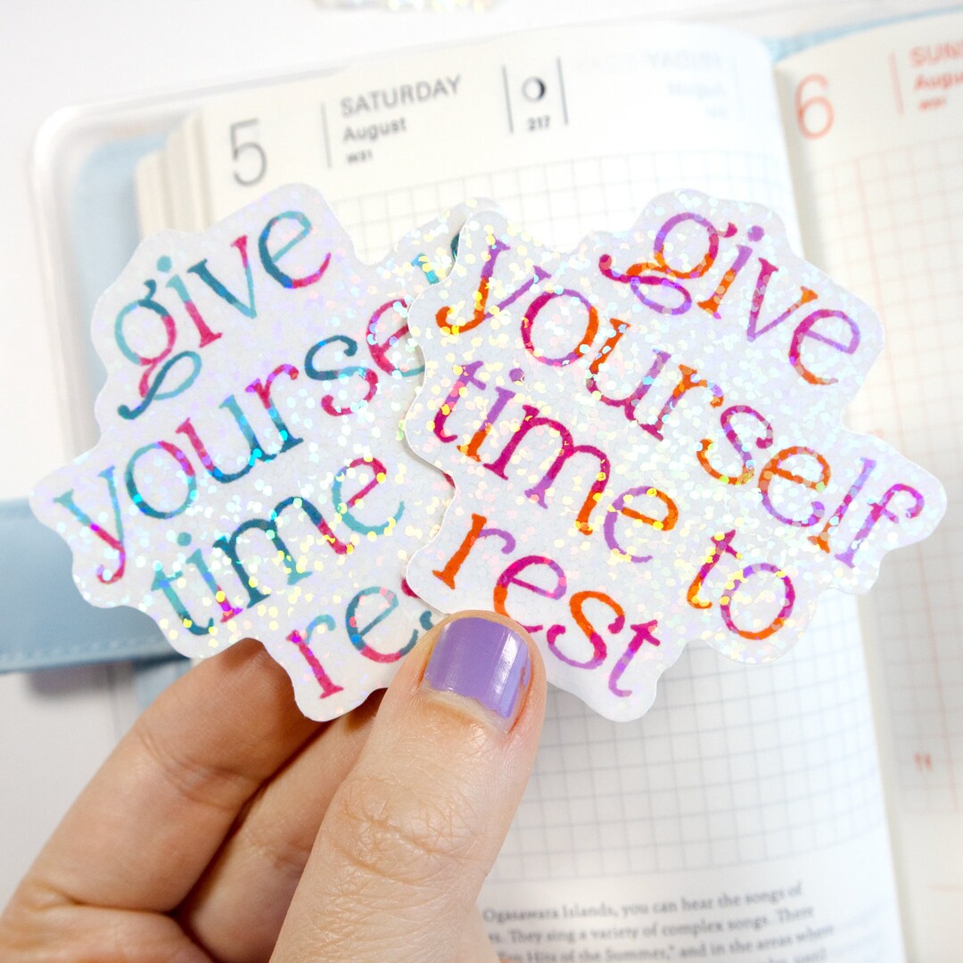 Motivational Quote Glitter Vinyl Sticker With Transparent Background ...