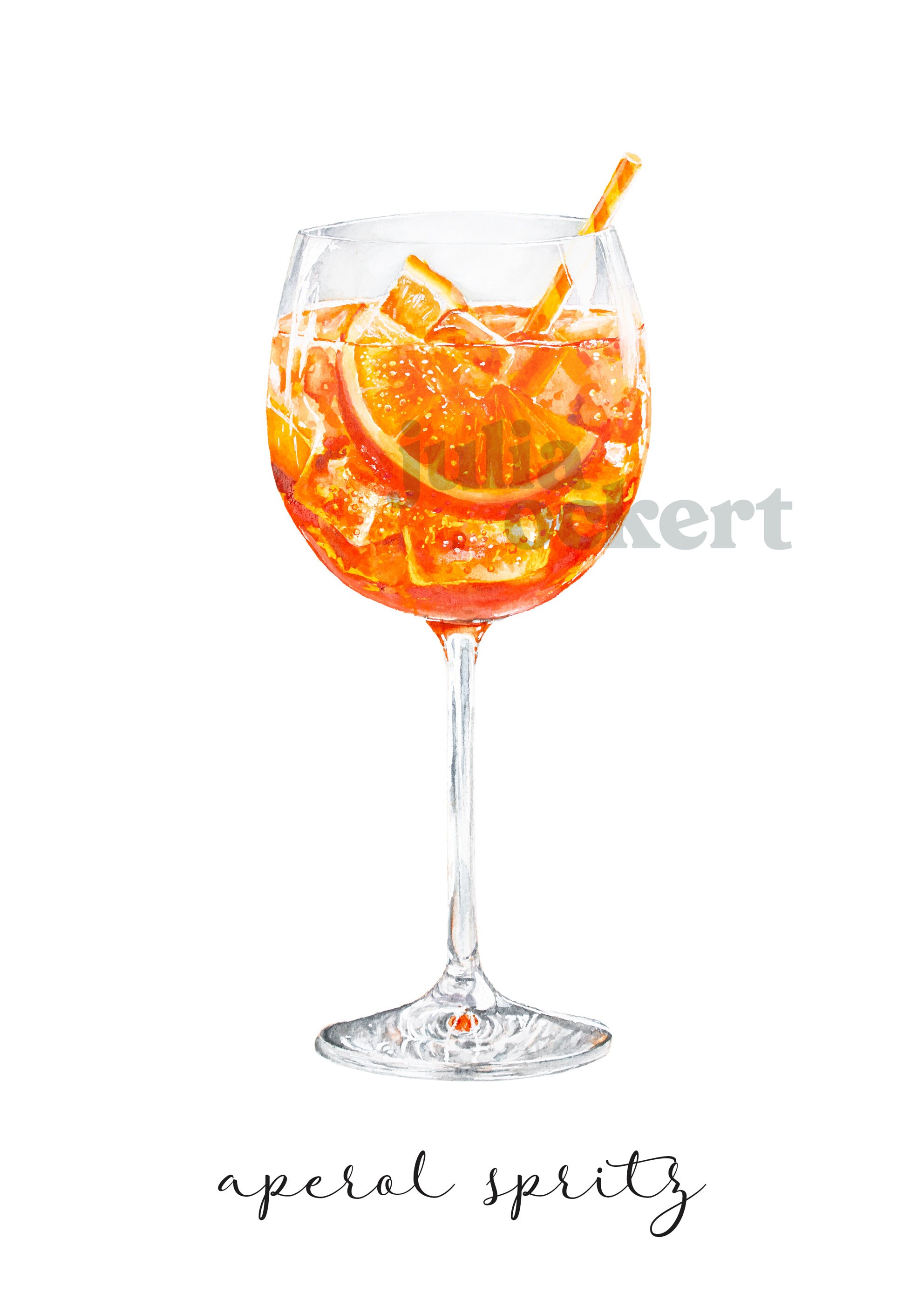 Wall Décor Home Décor Aperol Spritz Illustration Cocktail Wall Décor ...