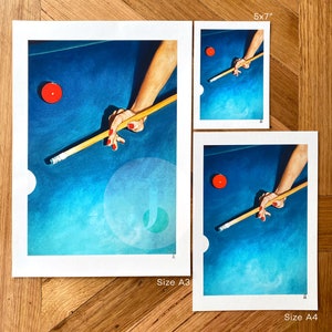The Pool Table Watercolour Art Print | Mid Century Modern / Feminine ...
