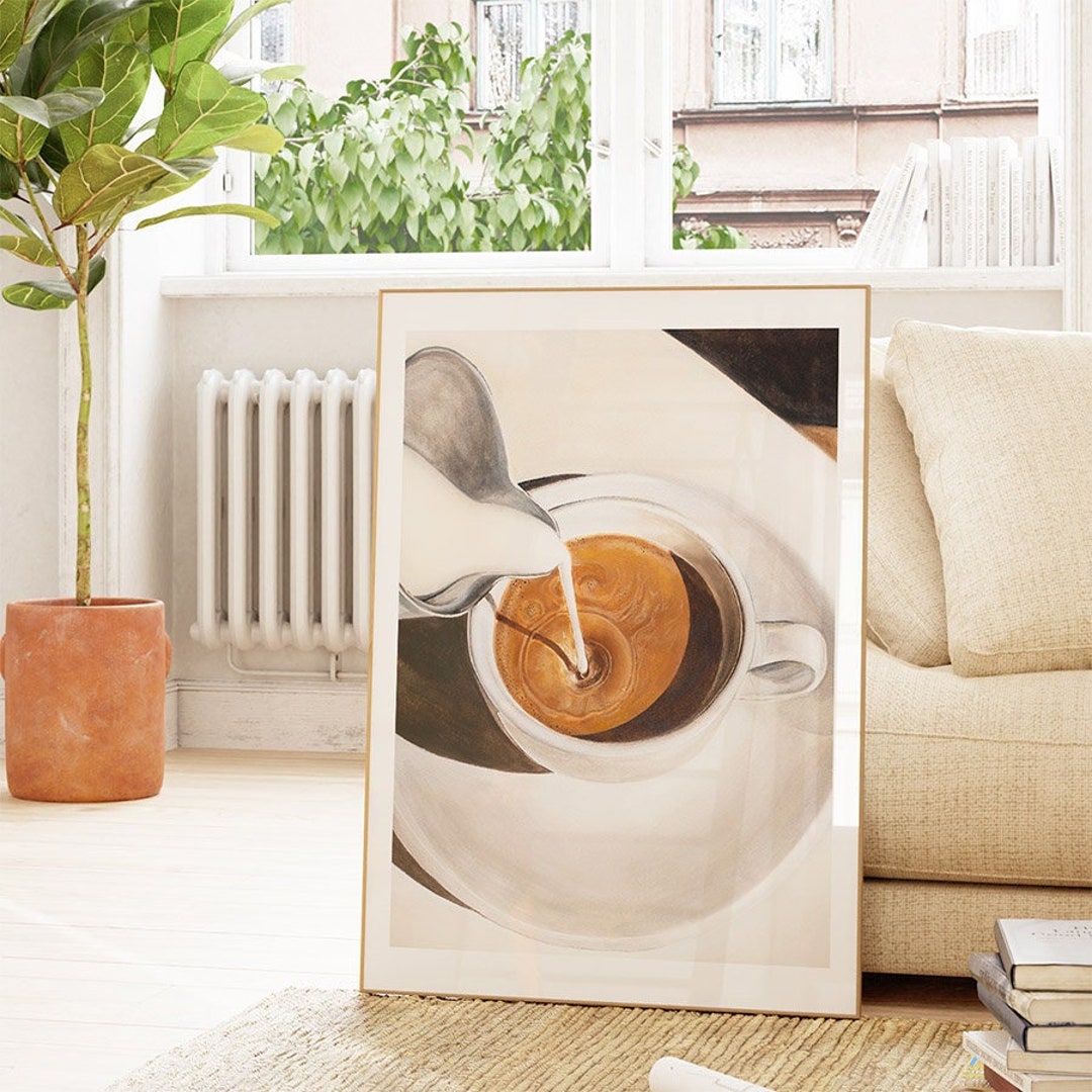 Morning Coffee Art Print | Perfect Coffee Bar Artwork | Kitchen, Cafe ...