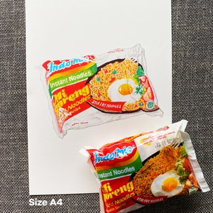 Noodles Art Print | Food Illustration of Indonesian Mi Goreng | Aussie ...