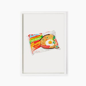 Noodles Art Print | Food Illustration of Indonesian Mi Goreng | Aussie ...