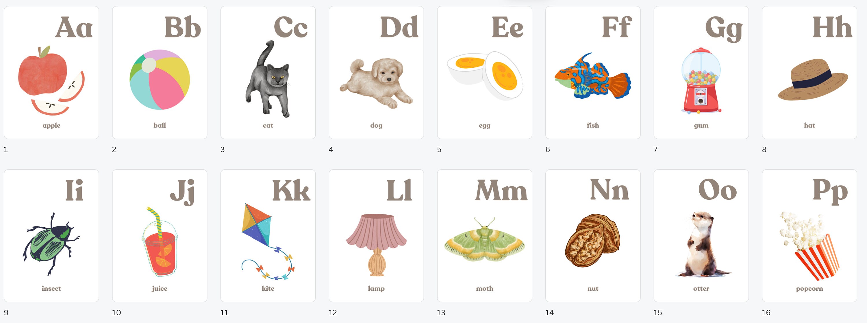 Alphabet Picture Cards - Etsy