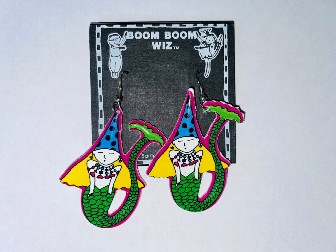 Vintage Boom Boom Wiz Double Mermaid Earrings - Etsy