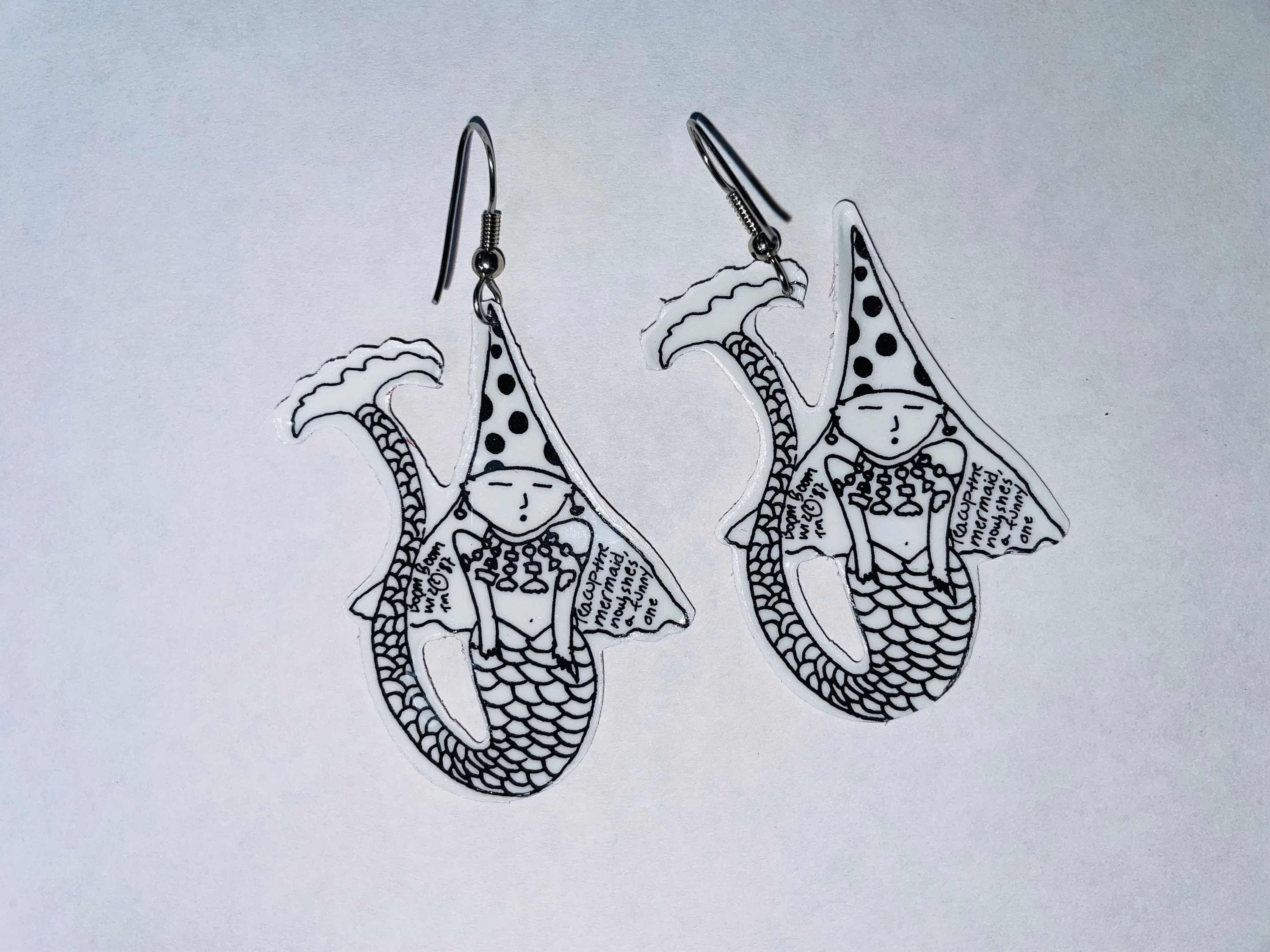 Vintage Boom Boom Wiz Double Mermaid Earrings - Etsy
