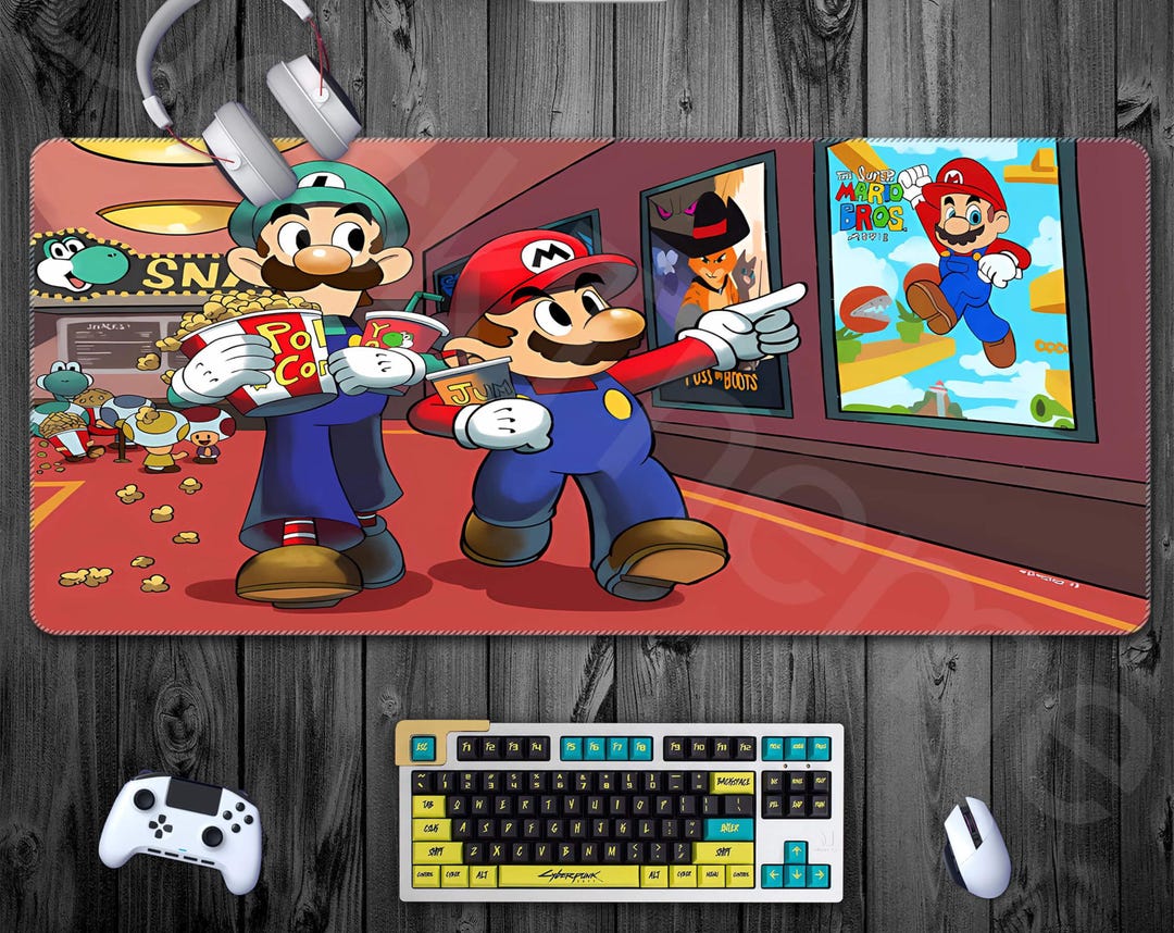 Mario and Luigi Gaming Desk Pad Large, Mario Gaming Mouse Pad, Cartoon ...