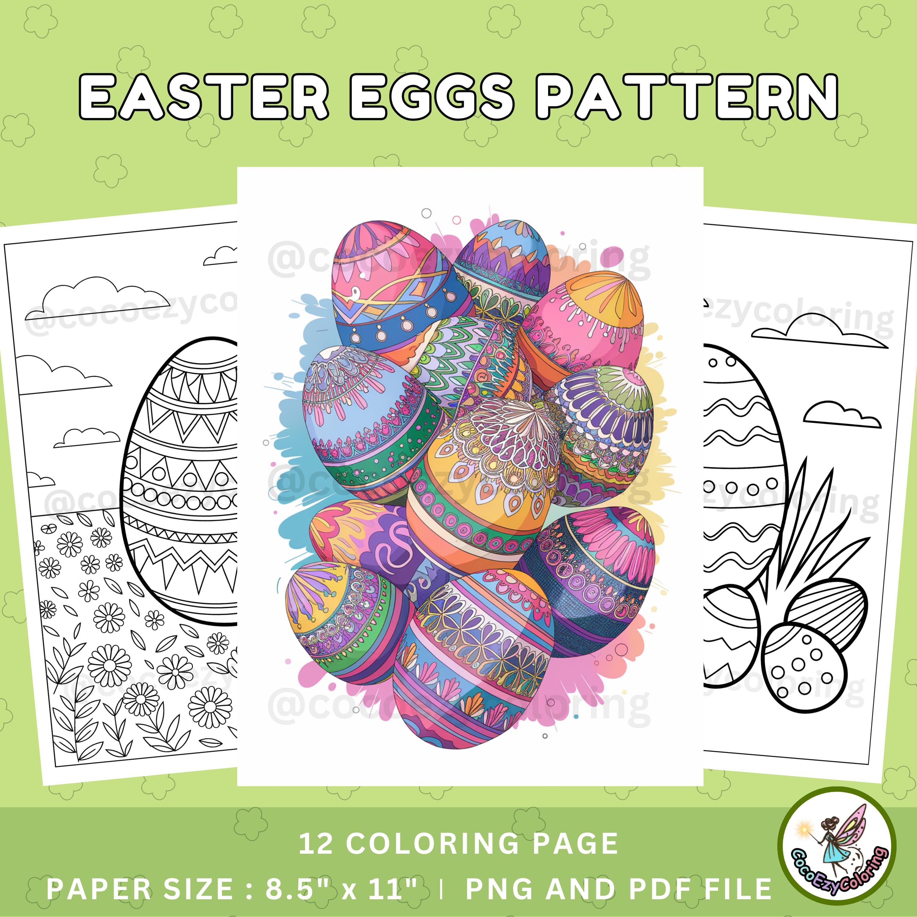 Easter Egg Pattern Coloring Pages: Fun Printable (digital Download) - Etsy