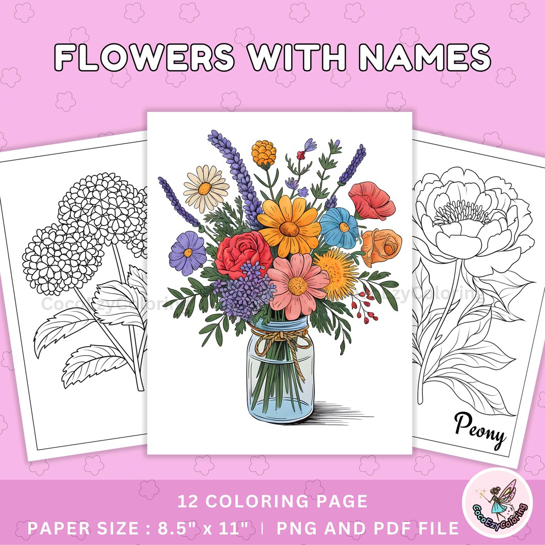 Flowers With Names Coloring Page,coloring Sheets,botanical Flowers ...