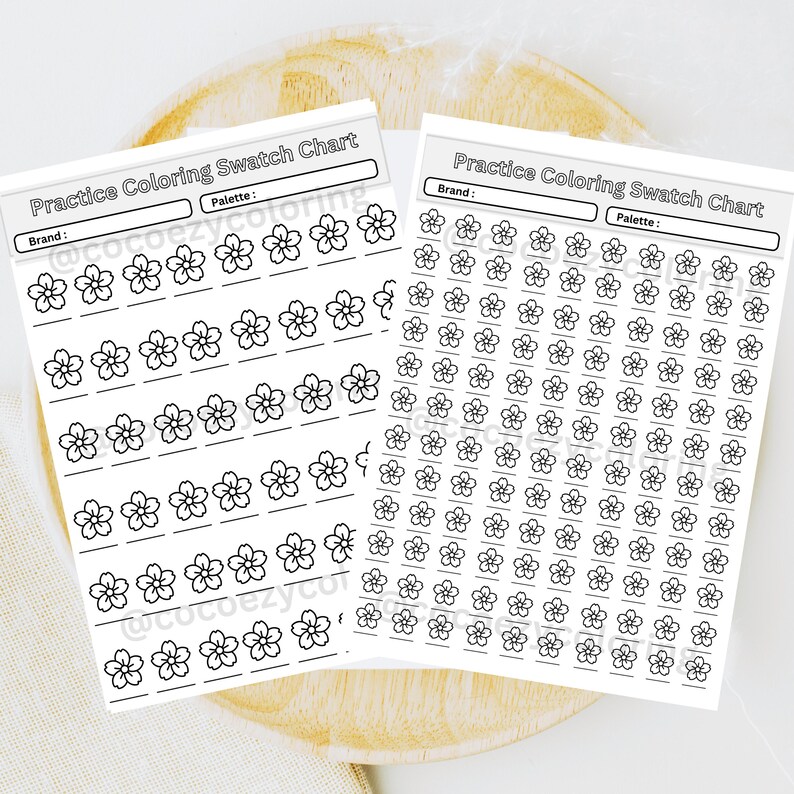 Flower Coloring Swatch Chart: Color Code Tracker (printable PDF) - Etsy
