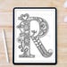 Mandala Letter & Number Coloring Pages Bundle: Floral Alphabet ...