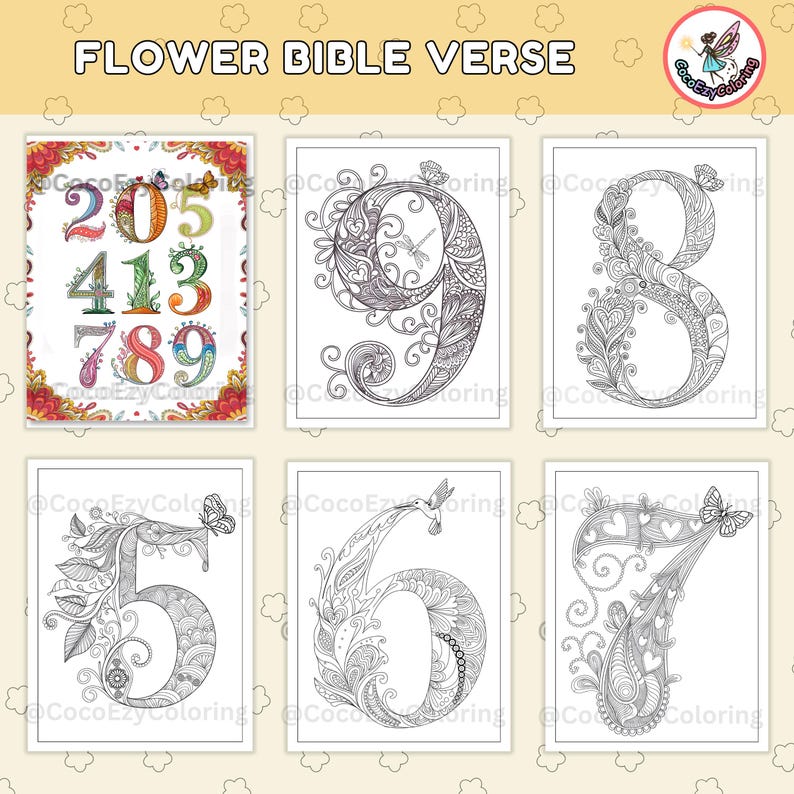 Mandala Letter & Number Coloring Pages Bundle: Floral Alphabet ...