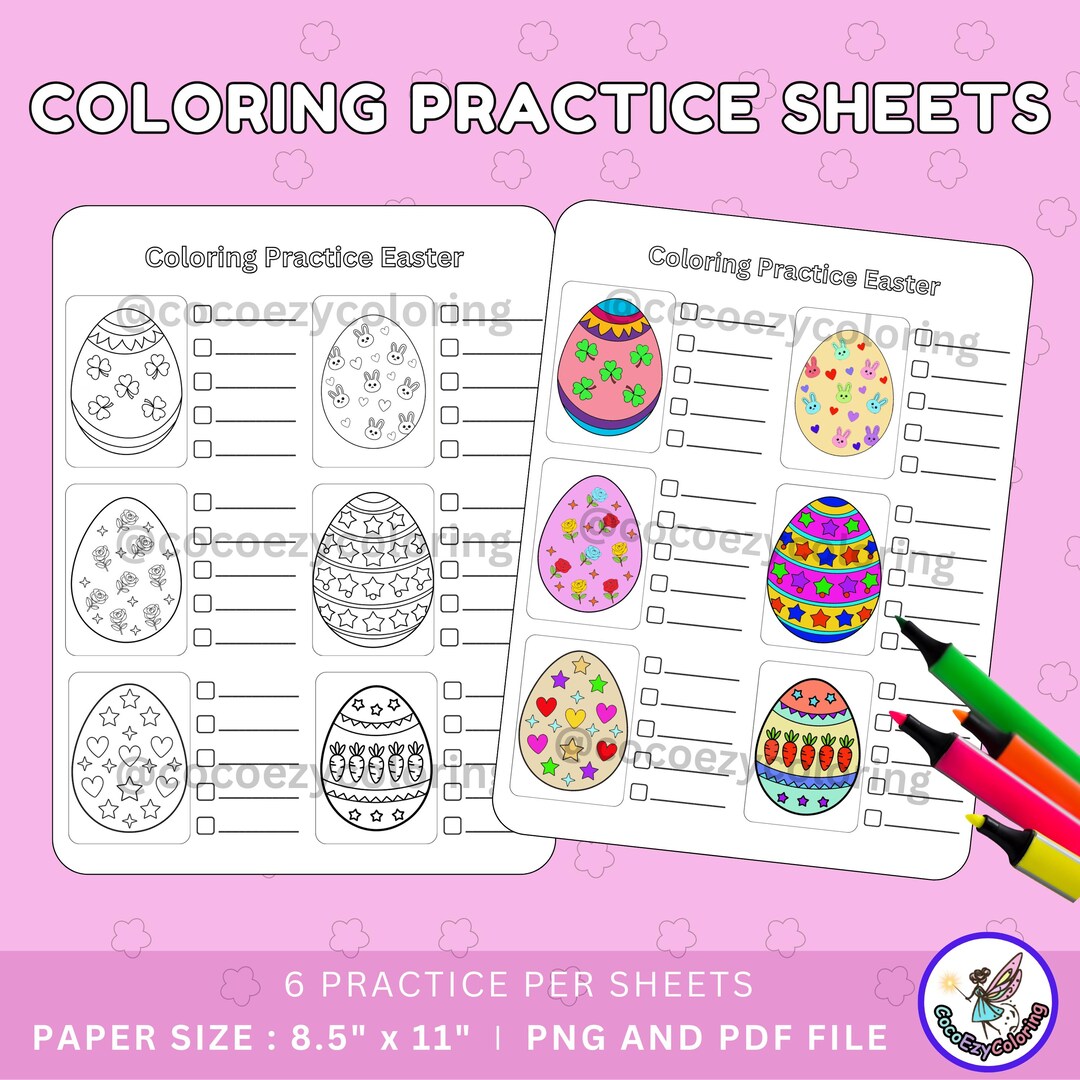Easter Eggs Coloring Pages,coloring Pattern Practice Worksheets,texture ...