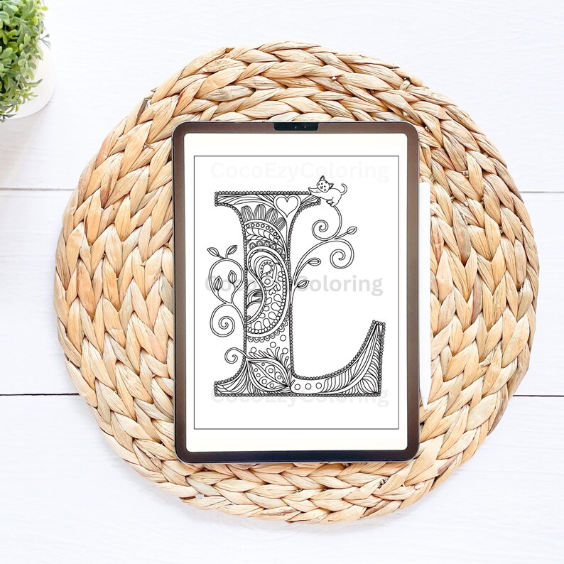Mandala Letter & Number Coloring Pages Bundle: Floral Alphabet ...