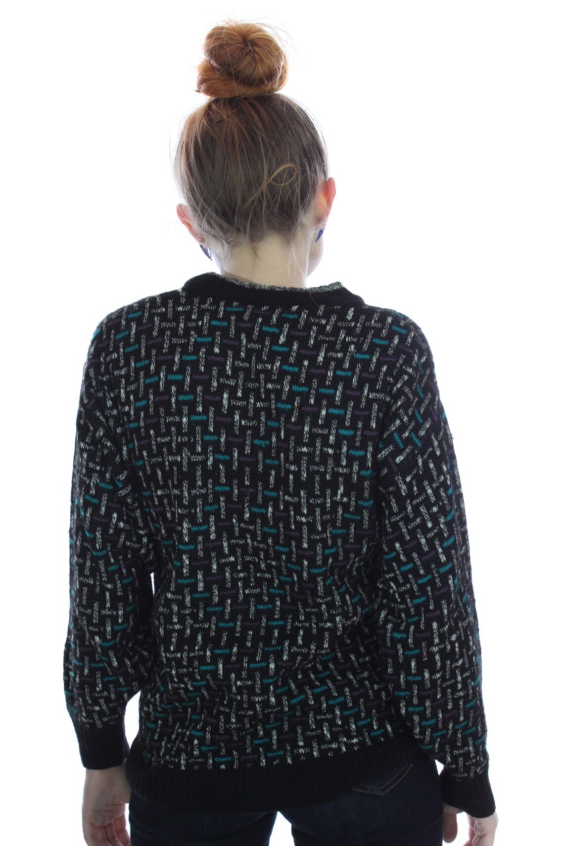 Vintage 1980s Sweater 80s Unisex 80s Retro Cool Print Gray - Etsy
