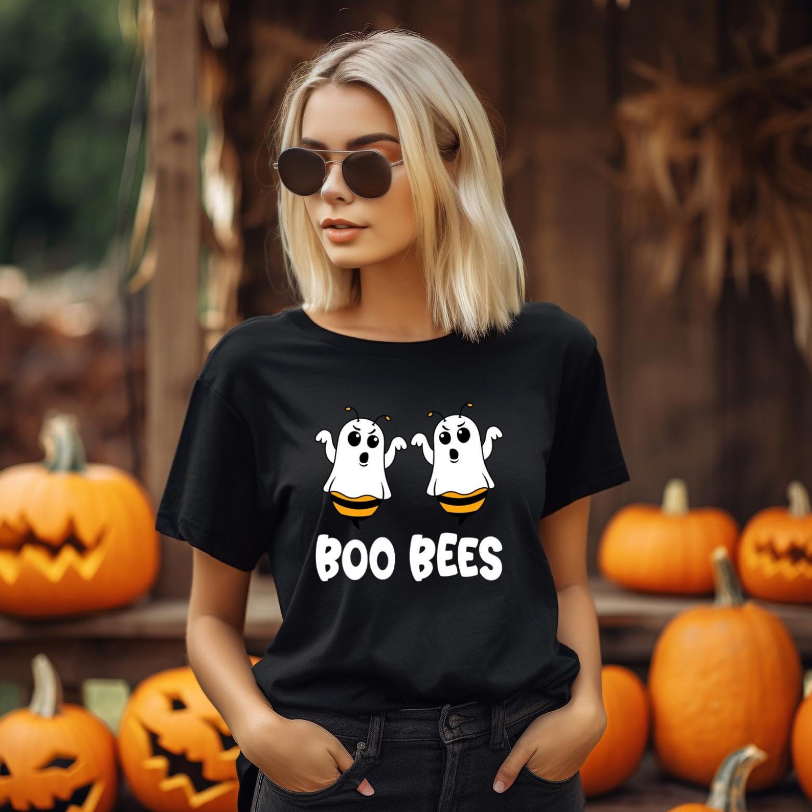 Boo Bees Halloween T-shirt: Funny Ghost Bee Tee - Etsy