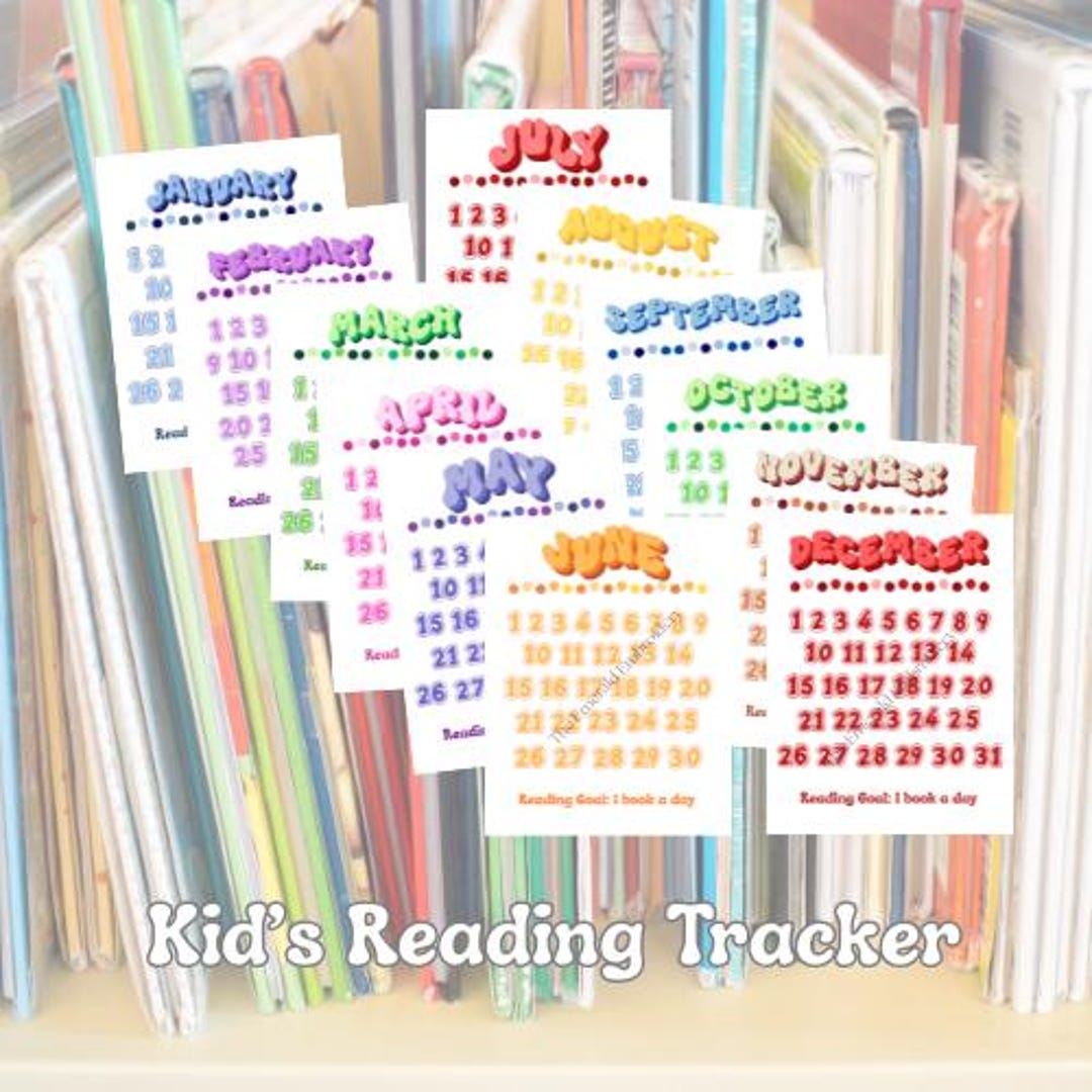 Kids Reading Tracker | Printable Reading Log | Reading Goals | Instant ...