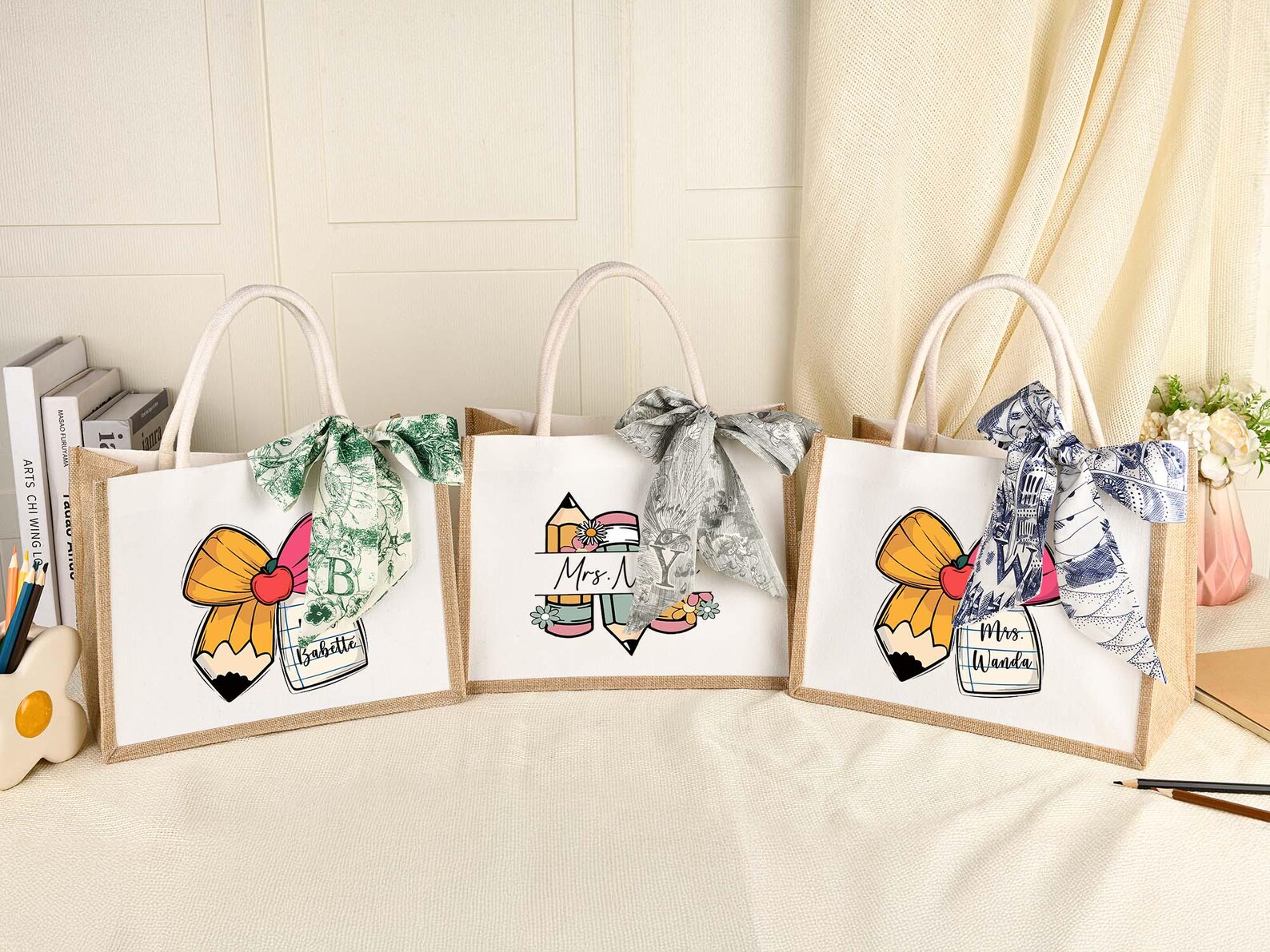 Personalized Teacher Canvas Tote Bag,back to School Teacher Bag,teacher ...