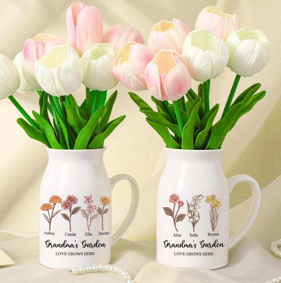 Custom Grandma Garden Vase,mother's Day Gift for Grandchildren,gift for ...
