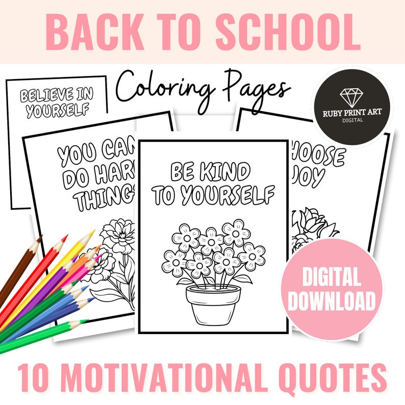 Back to School Motivational Quotes Coloring Sheets-inspirational ...