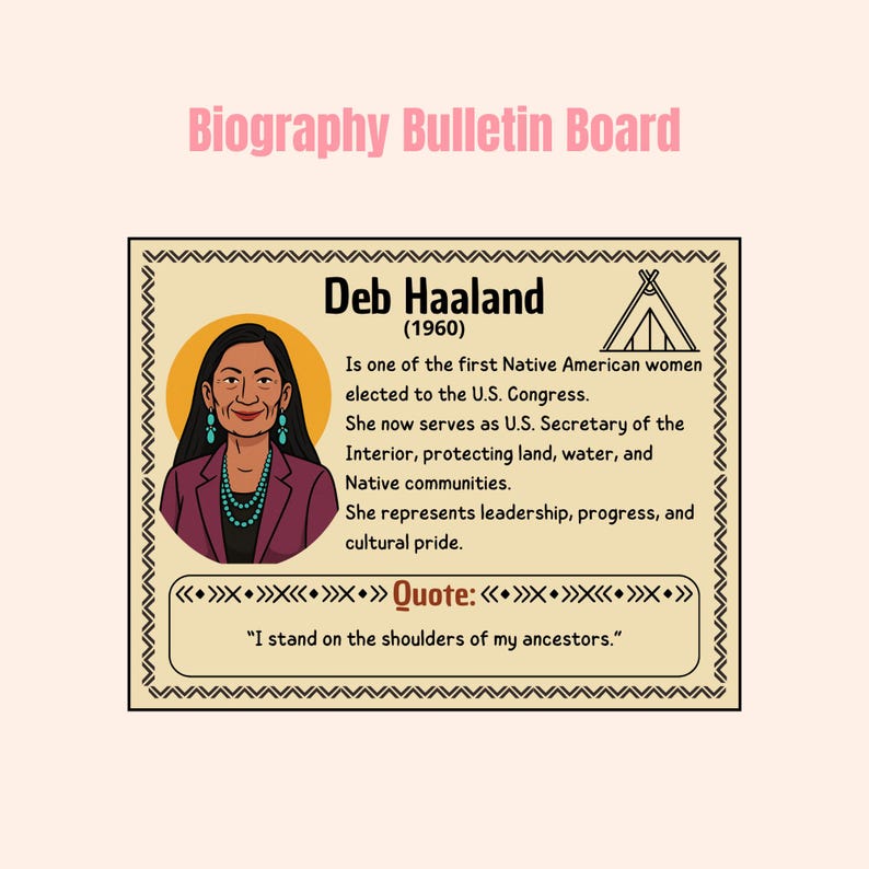 Native American Biography Bulletin Board-national Indian Heritage Month ...