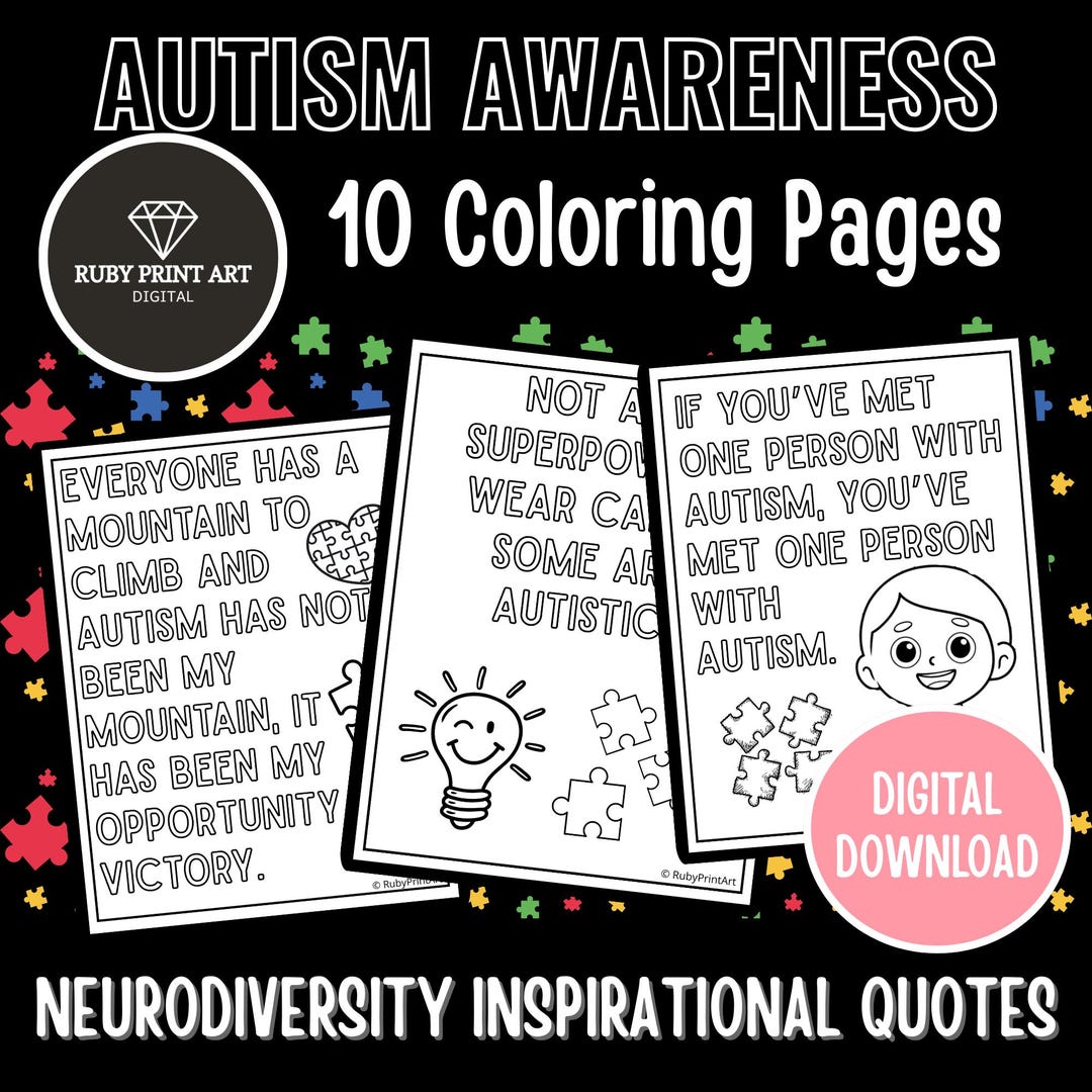 Autism Awareness Month Coloring Pages-neurodiversity-inspirational ...