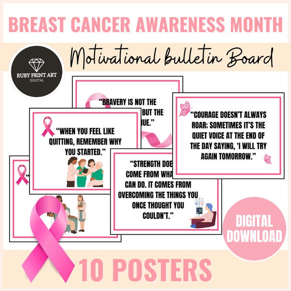 Breast Cancer Bulletin Board - Etsy