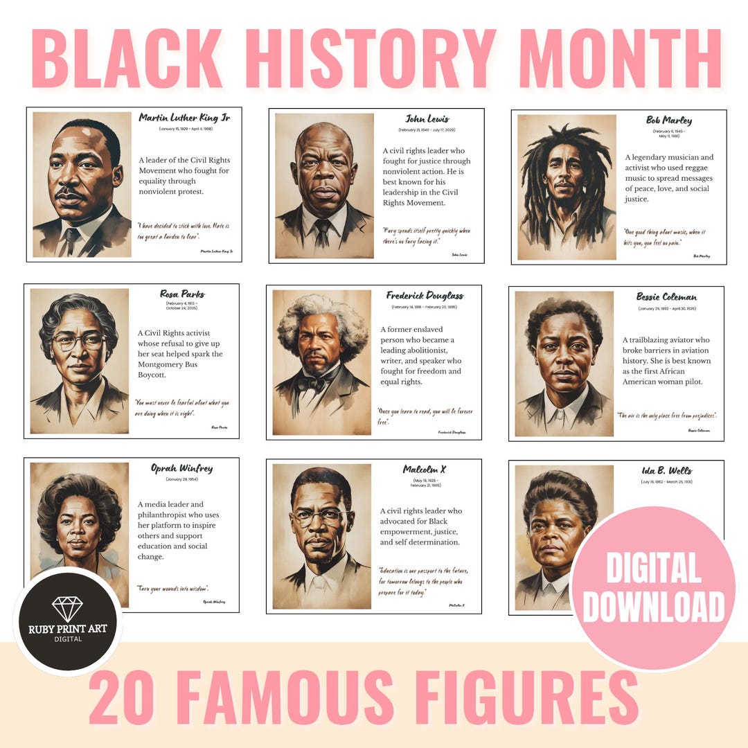 Black History Month Biography Posters | 20 African American Leaders ...