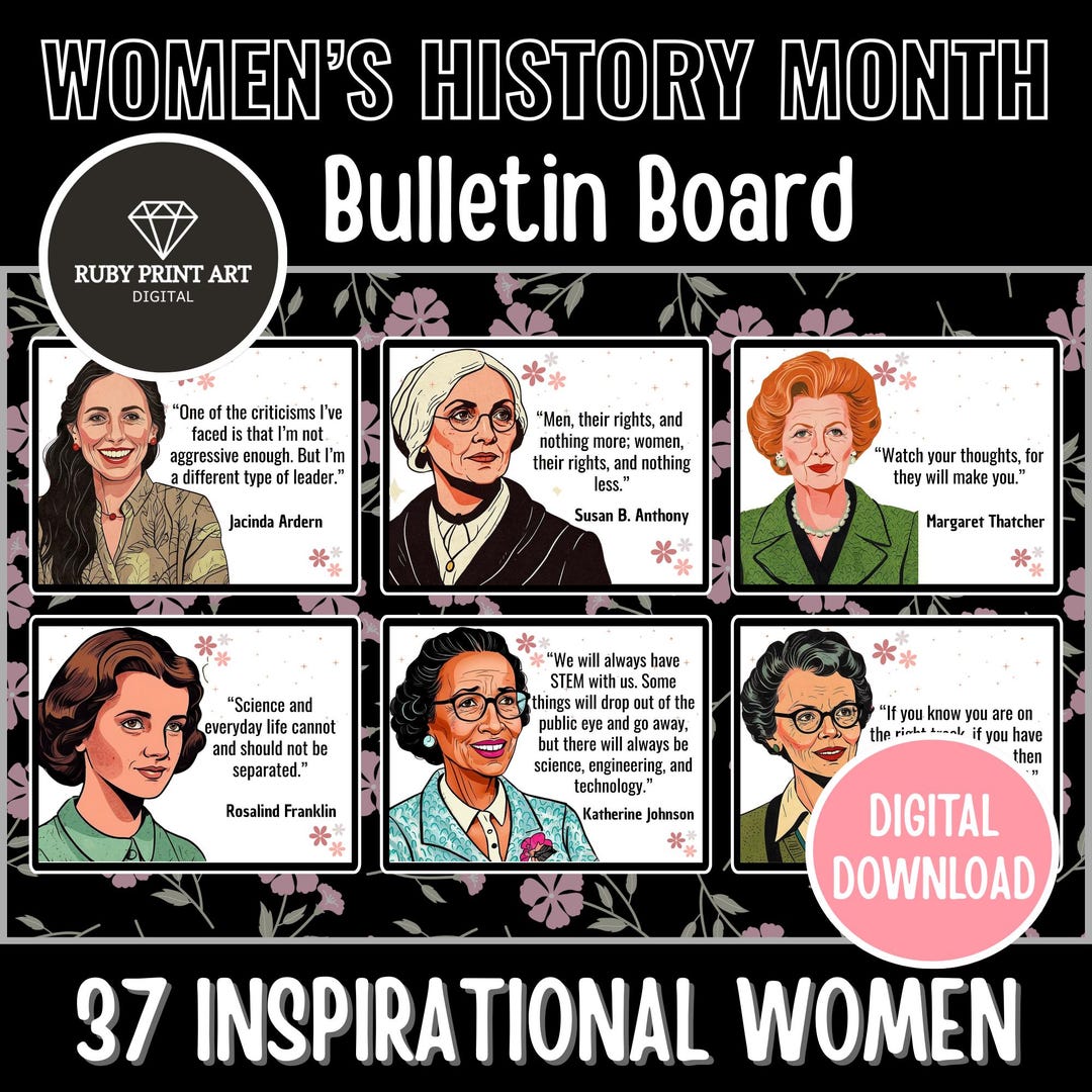 Women's History Month Bulletin Board-inspirational Quotes-famous Women ...