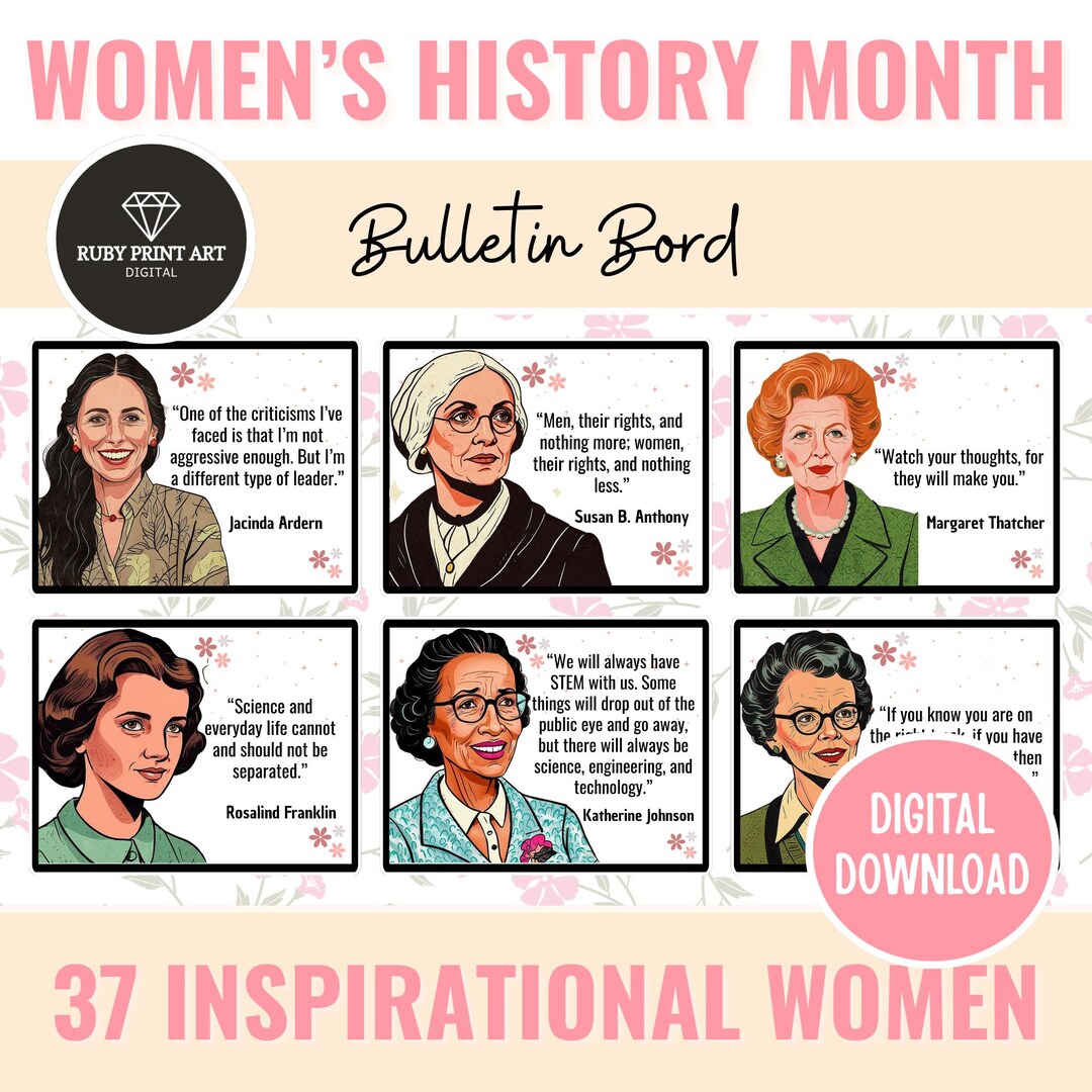 Women's History Month Bulletin Board-inspirational Quotes-famous Women ...