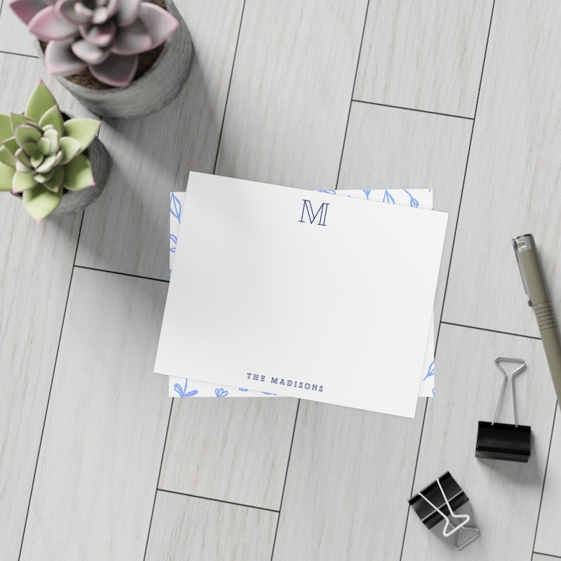 Personalized Monogram Stationery Set, Custom Notecards + Envelopes ...