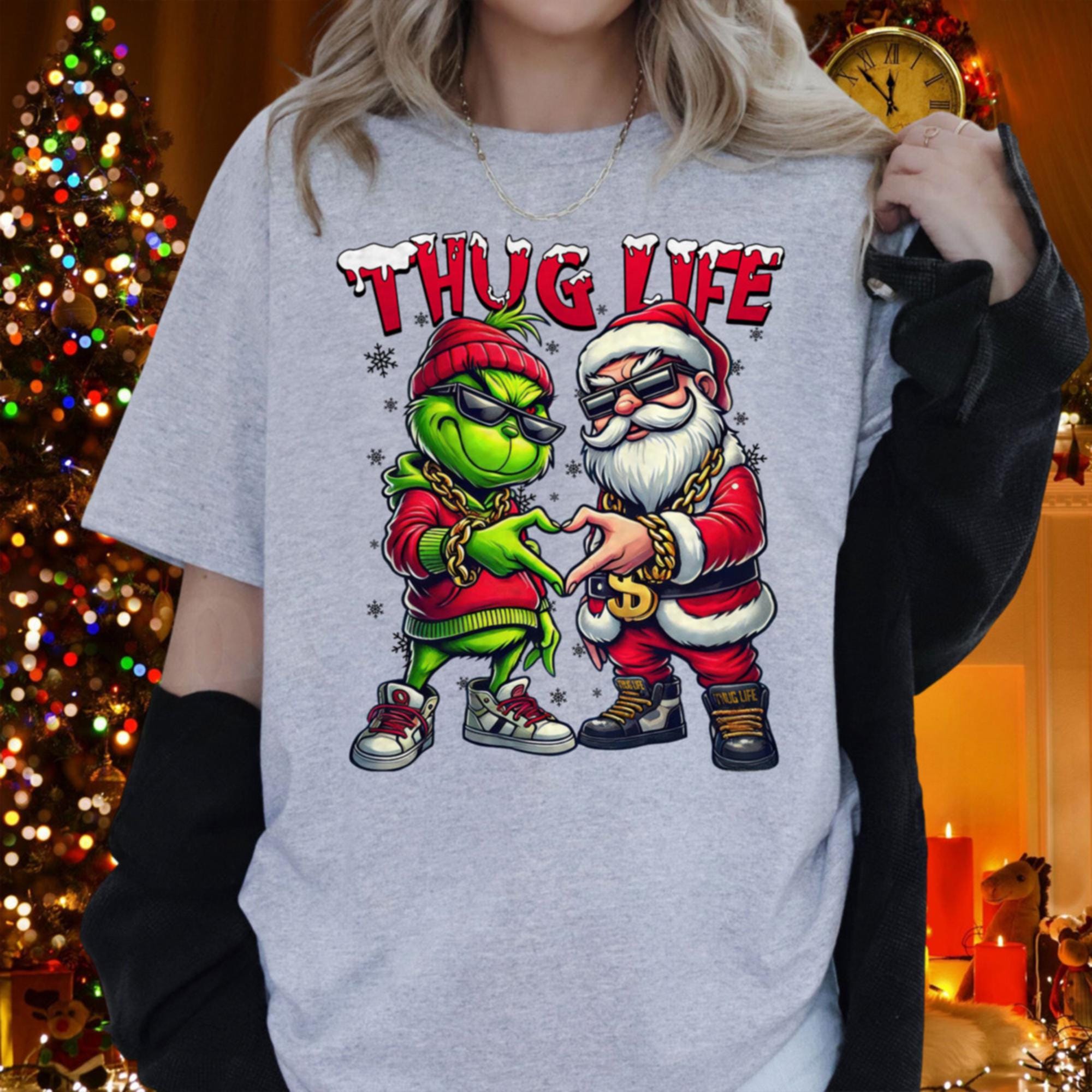 Thug Life Show Love Christmas Shirt PNG File Digital, Santa Grinch We ...