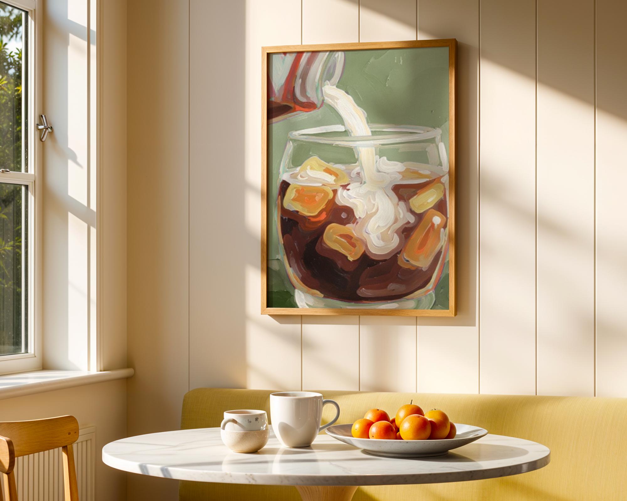 Iced Coffee Art Print – Printable Coffee Wall Art for Kitchen, Cafe, or ...
