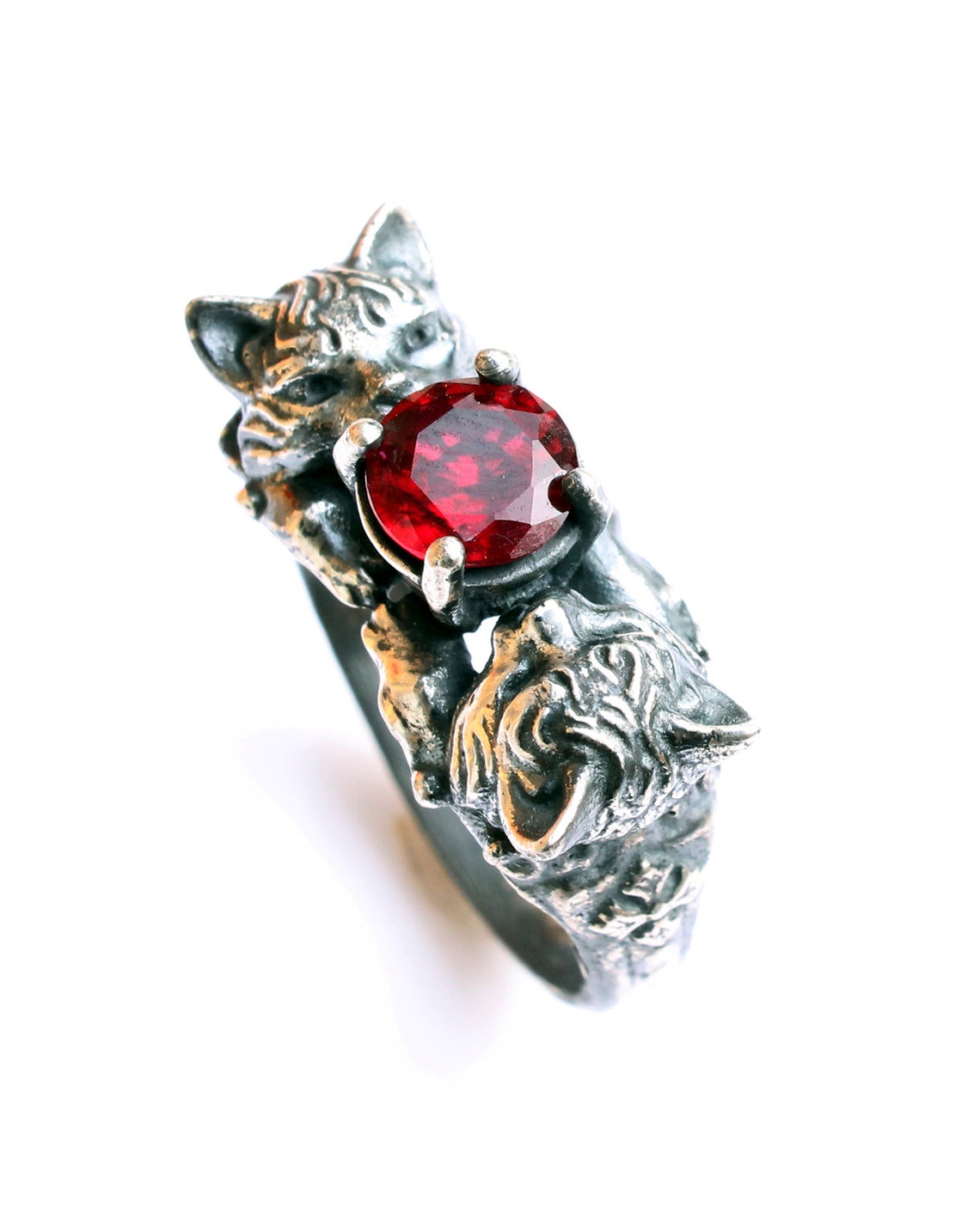 Silver Cat Ring Cat Jewelry Kitty Ring Cat Lover Gift Feline | Etsy