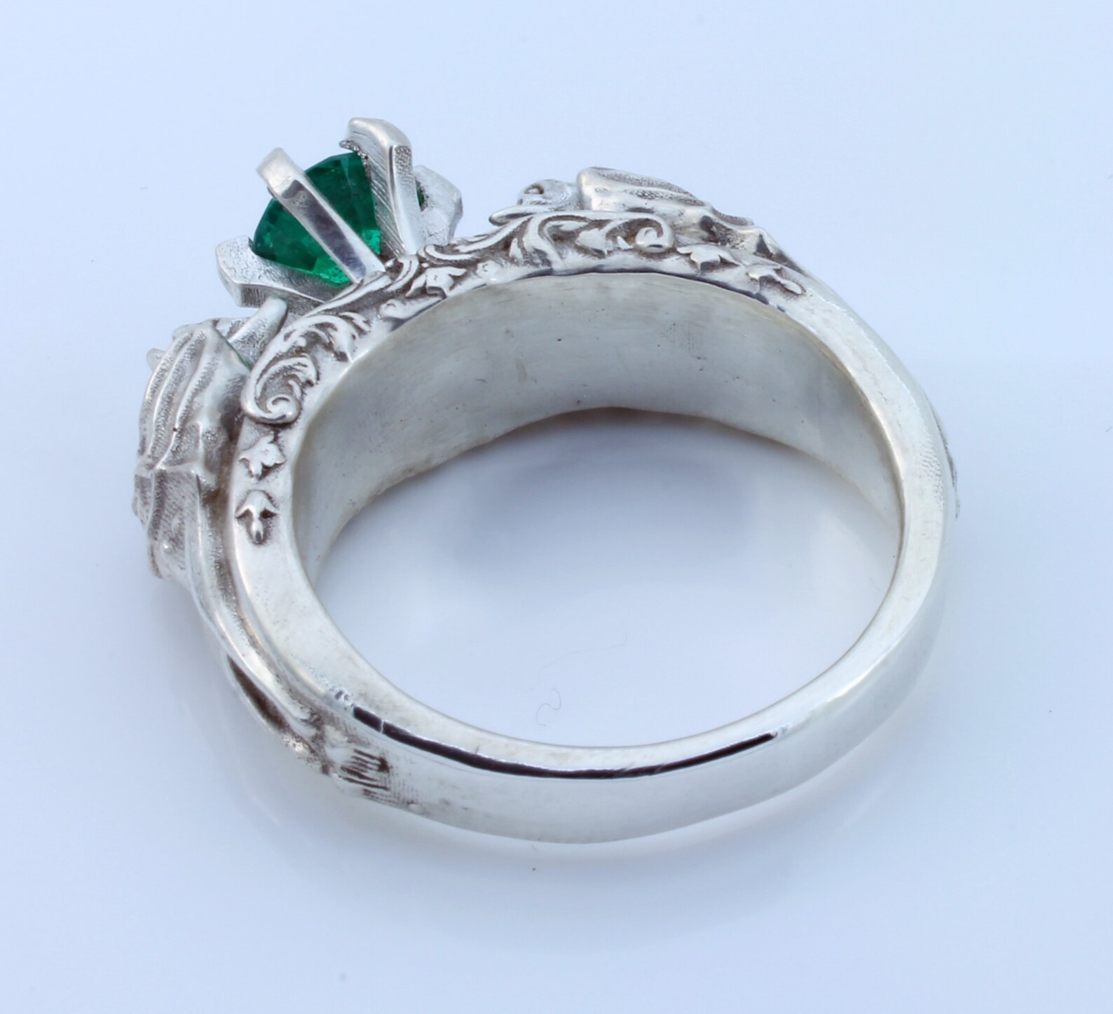 Emerald Bat Ring Bat Jewelry Silver Ring Gothic Jewelry Gothic Rings ...