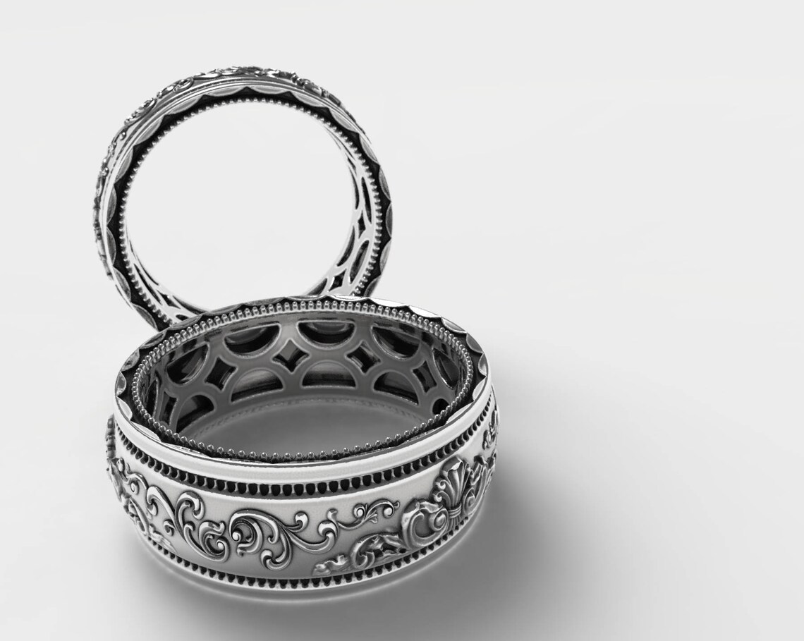 Ring Engraved Ring Scrollwork Ring Leaf Ring Antique Scroll Vintage ...