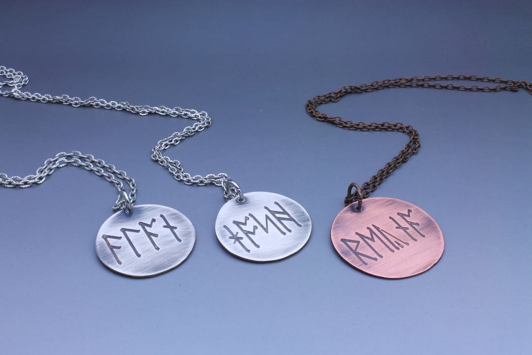 Personalized Viking Necklace, Scandinavian Jewelry, Custom Rune ...